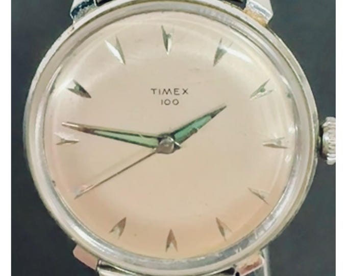 Vintage 1950s Timex 100 Men’s Watch RUNS Manual Wind W Speidel ...