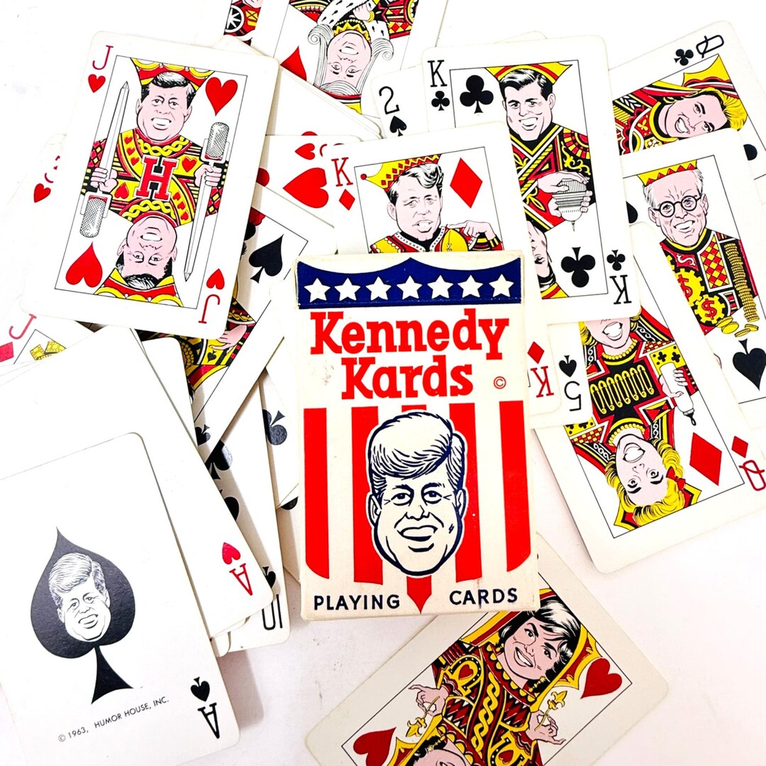Vtg 1963 JFK KENNEDY KARDS President Playing Cards Complete Deck ...