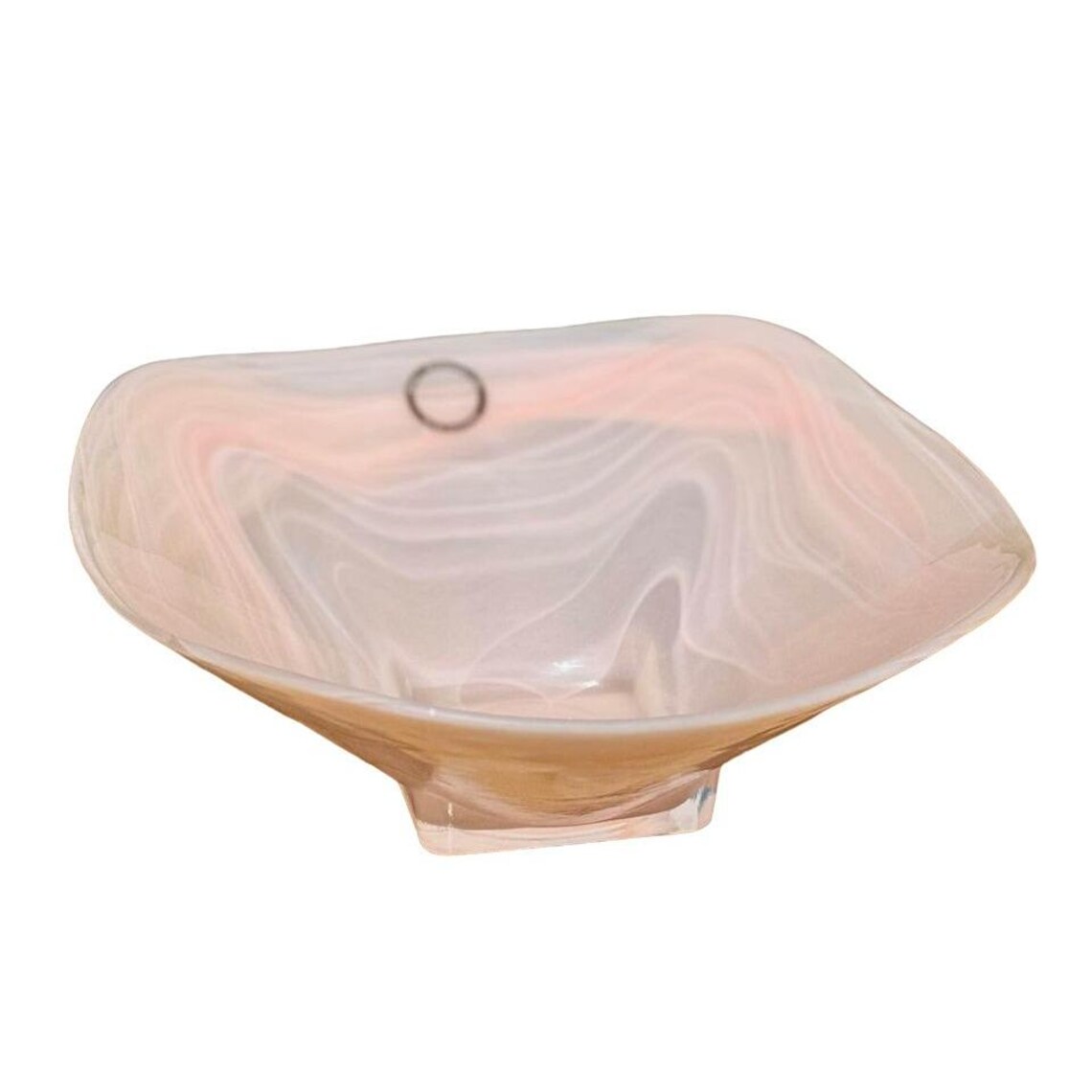NOS Shiraleah Blush Alabaster Glass Bowl: Pink Swirl Serving Dish - Etsy