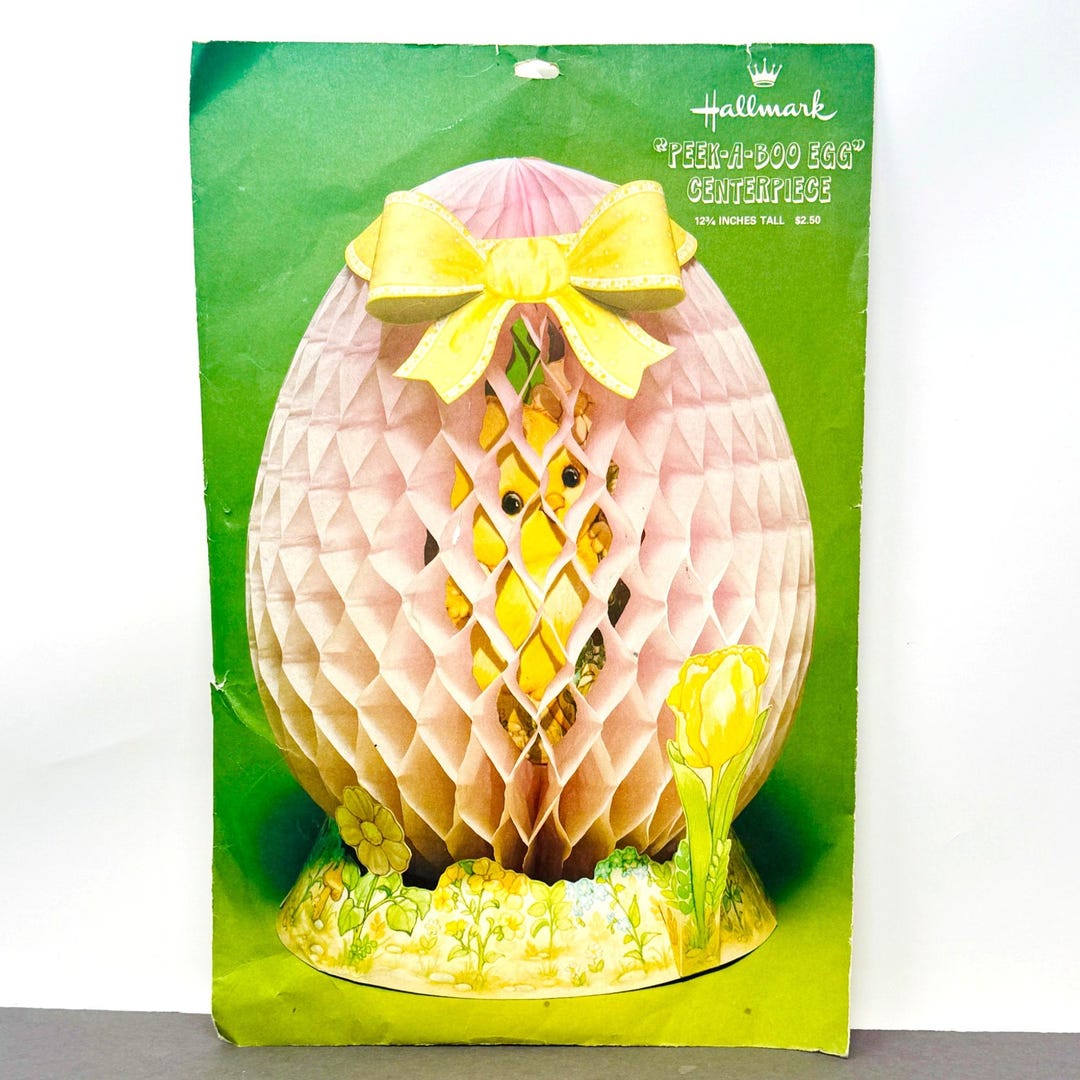 NOS Vintage Hallmark "peek-a-boo Egg" Easter3d Paper Centerpiece Craft ...