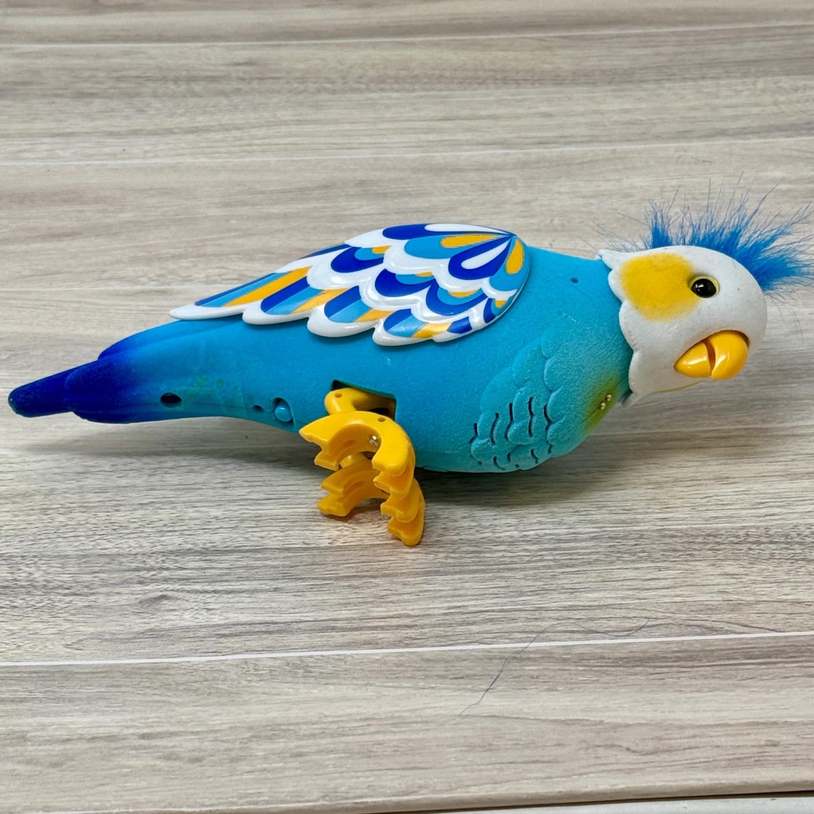 Vintage Talking & Moving Retro Parrot Bird Toy With Blue Flocked Design ...