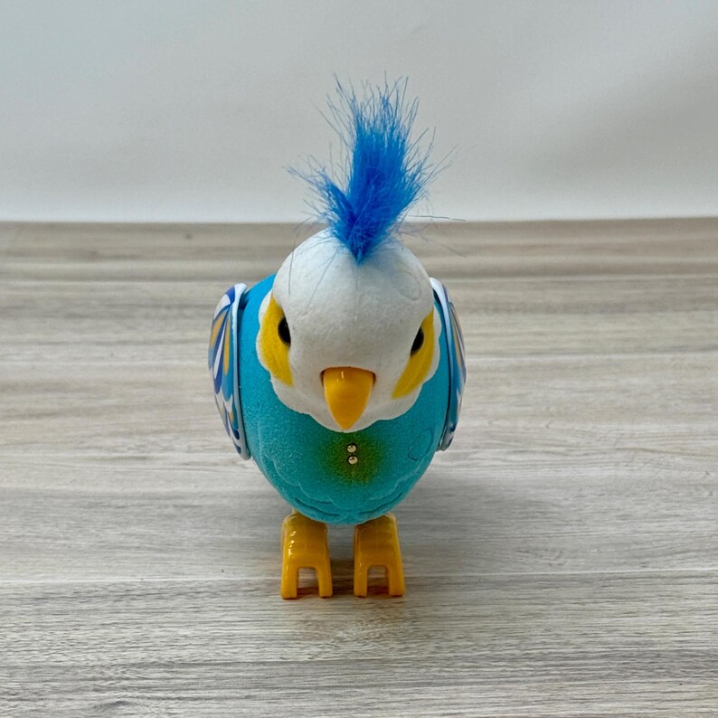 Vintage Talking & Moving Retro Parrot Bird Toy With Blue Flocked Design ...