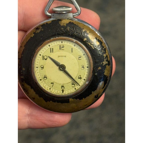 Vintage 1940s E Ingraham Pocket Watch For Parts Resto… - Gem