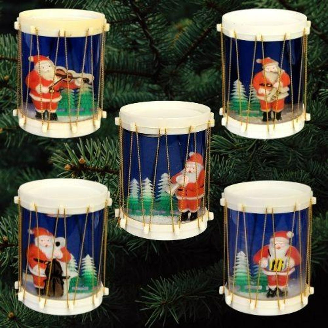 Vintage Christmas Snow Globe Santa Clause in Drum Playing Musical ...