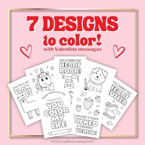 PRINTABLE Valentine Activity Coloring Book 10 Coloring Pages With Love ...
