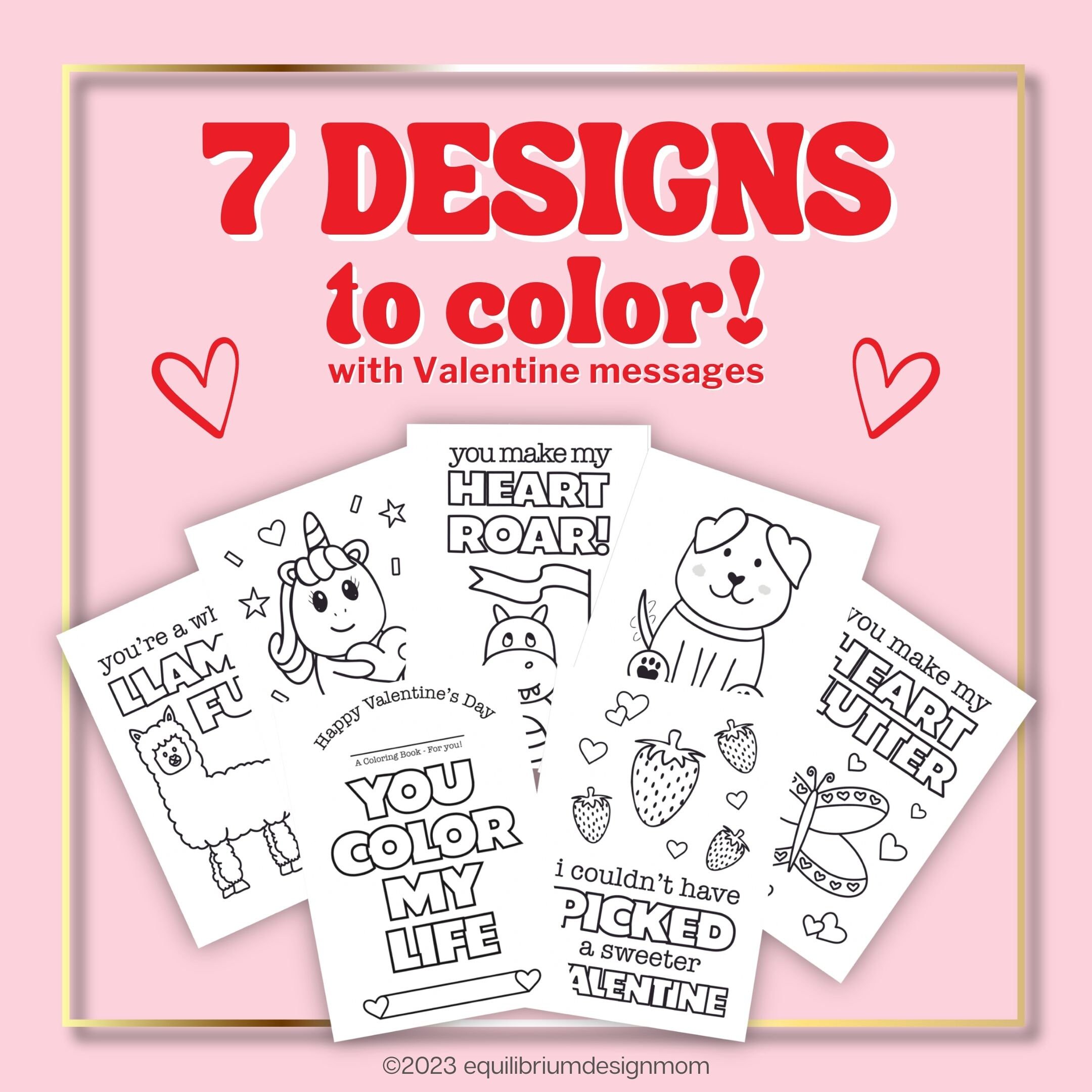 PRINTABLE Valentine Activity Coloring Book 10 Coloring Pages With Love ...