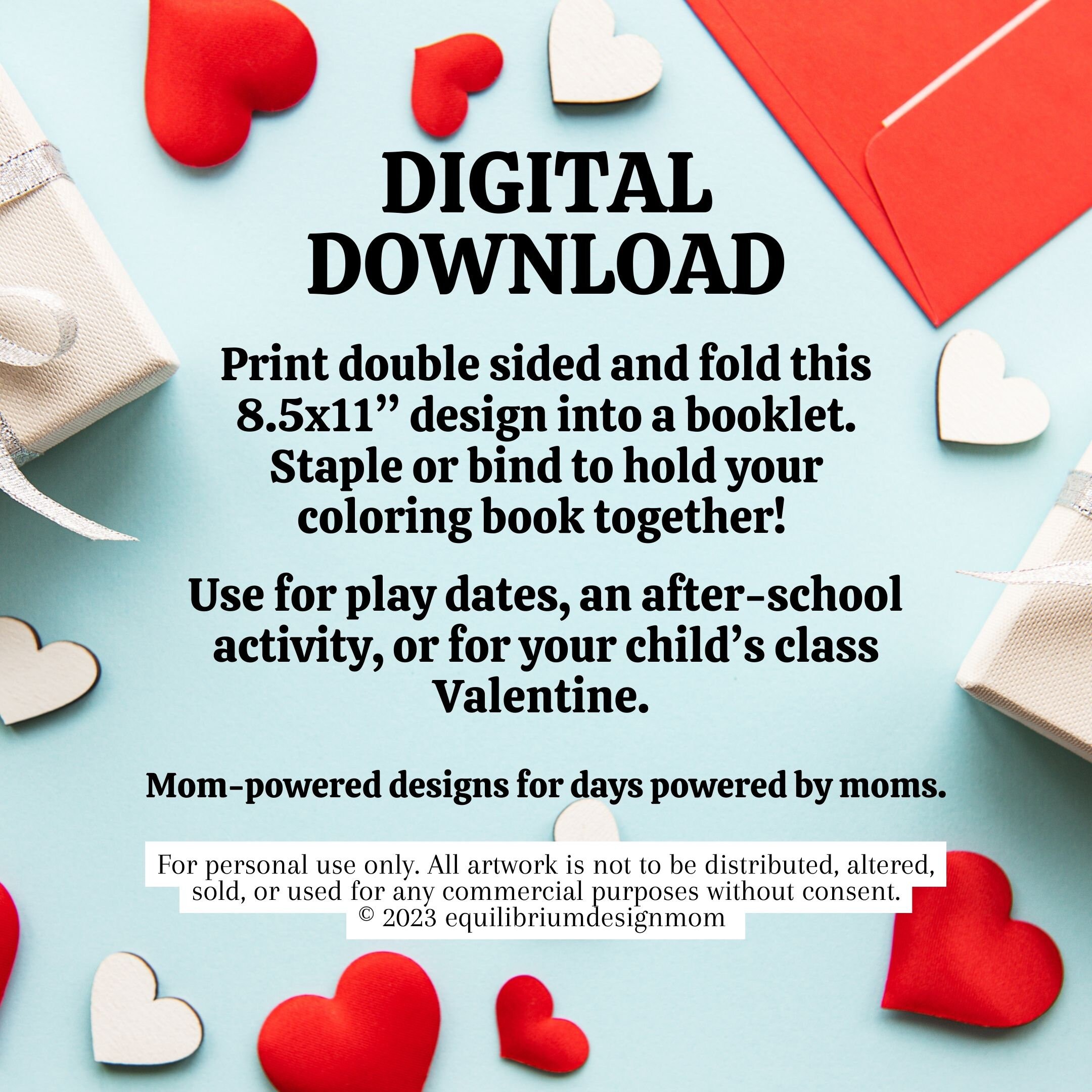PRINTABLE Valentine Activity Coloring Book 10 Coloring Pages With Love ...