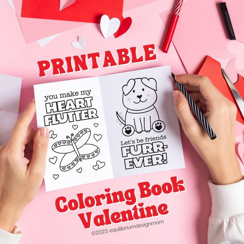 PRINTABLE Valentine Activity Coloring Book 10 Coloring Pages With Love ...
