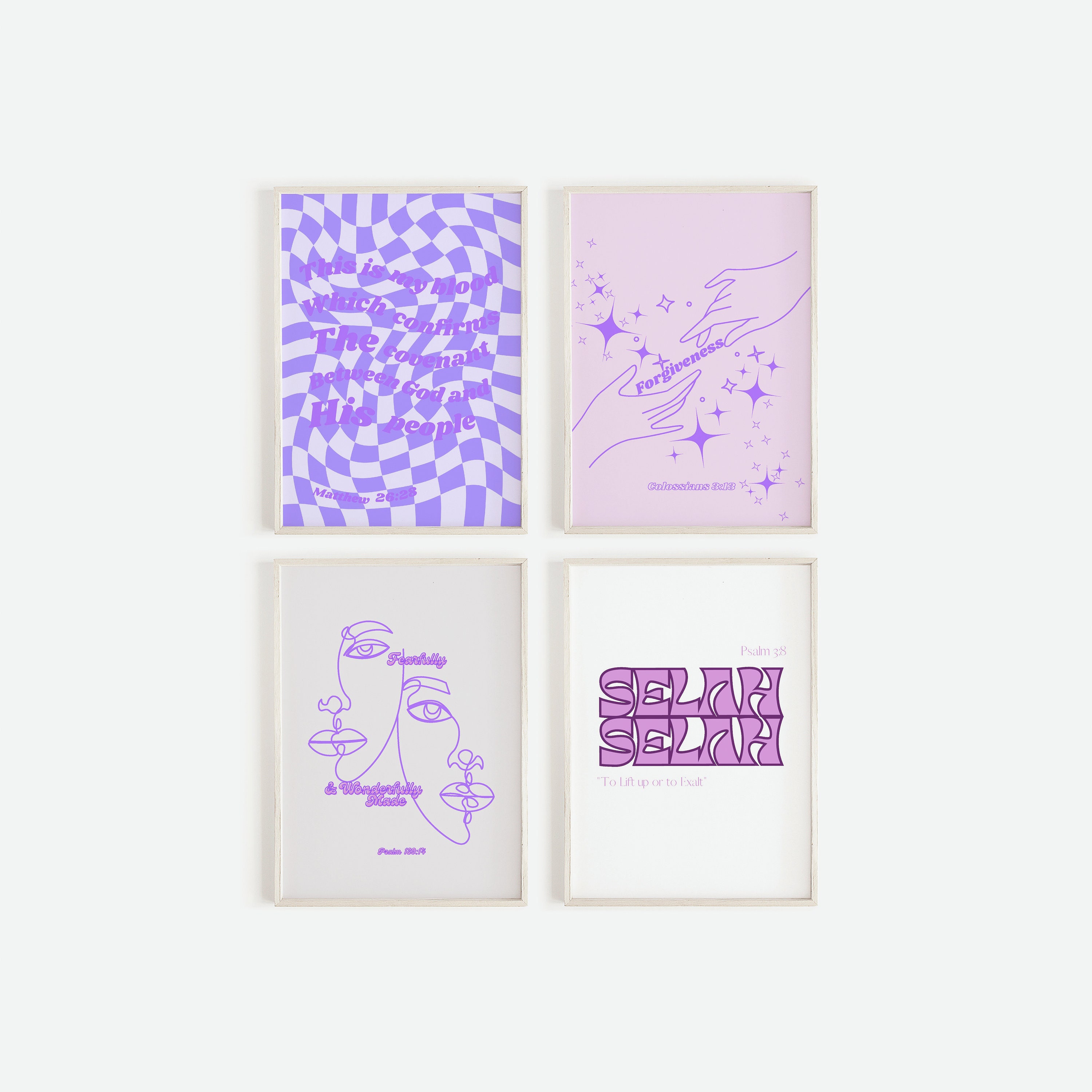 Purple Aesthetic, Trendy Jesus Wall Art, Groovy Fun Room Decor, Trendy ...