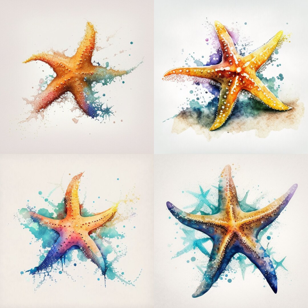 Starfish Watercolor Clipart Starfish Watercolor Starfish Clipart PNG ...