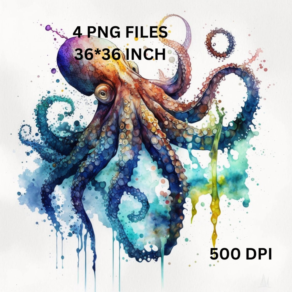 Octopus Watercolor Clipart, Octopus Watercolor, Octopus Clipart PNG ...