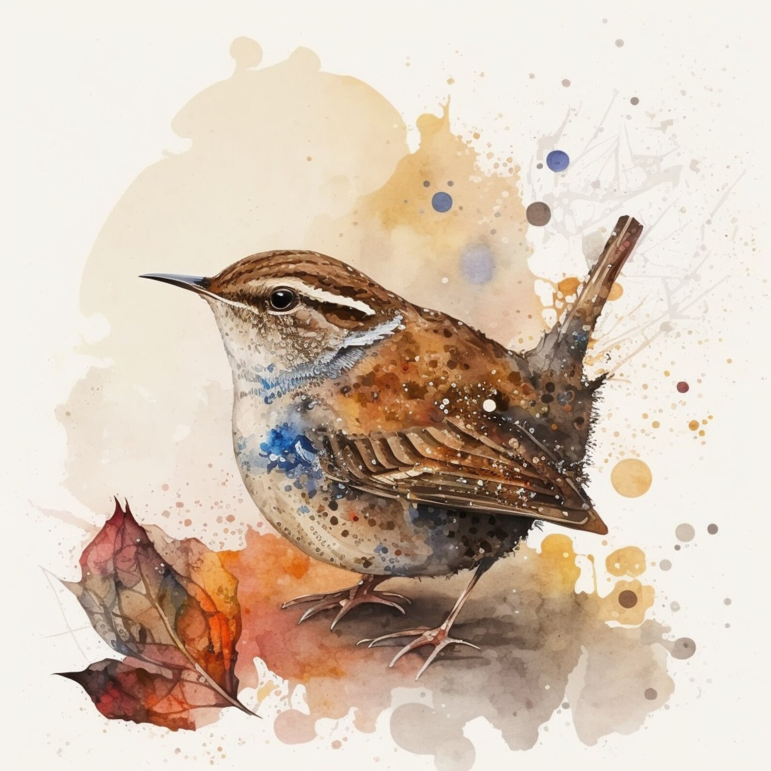 Wren Watercolor Clipart: High-quality PNG, Digital Download - Etsy