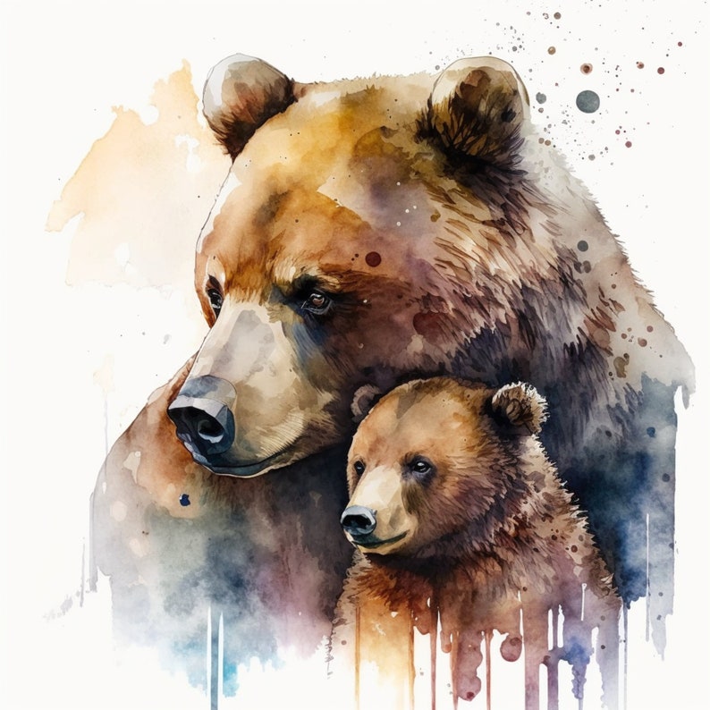 Mom and Baby Bear Clipart 5 Pngs Digital Paper Crafting Digital Planner ...