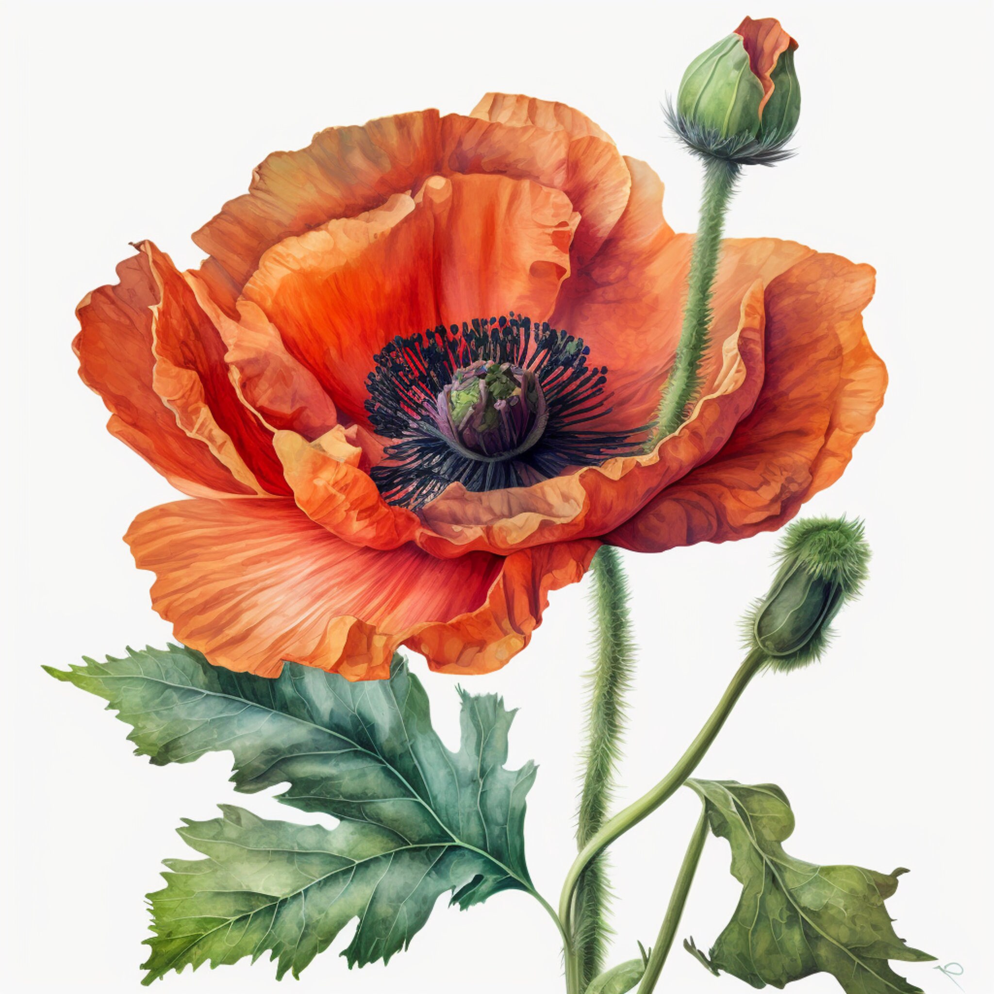 Oriental Poppy Clipart 5 High Quality Pngs Digital Download Great for ...