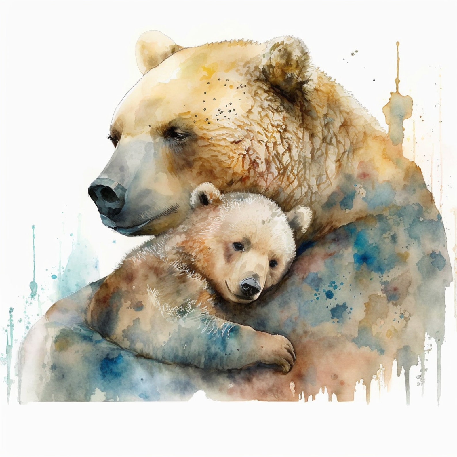 Mom and Baby Bear Clipart 5 Pngs Digital Paper Crafting Digital Planner ...