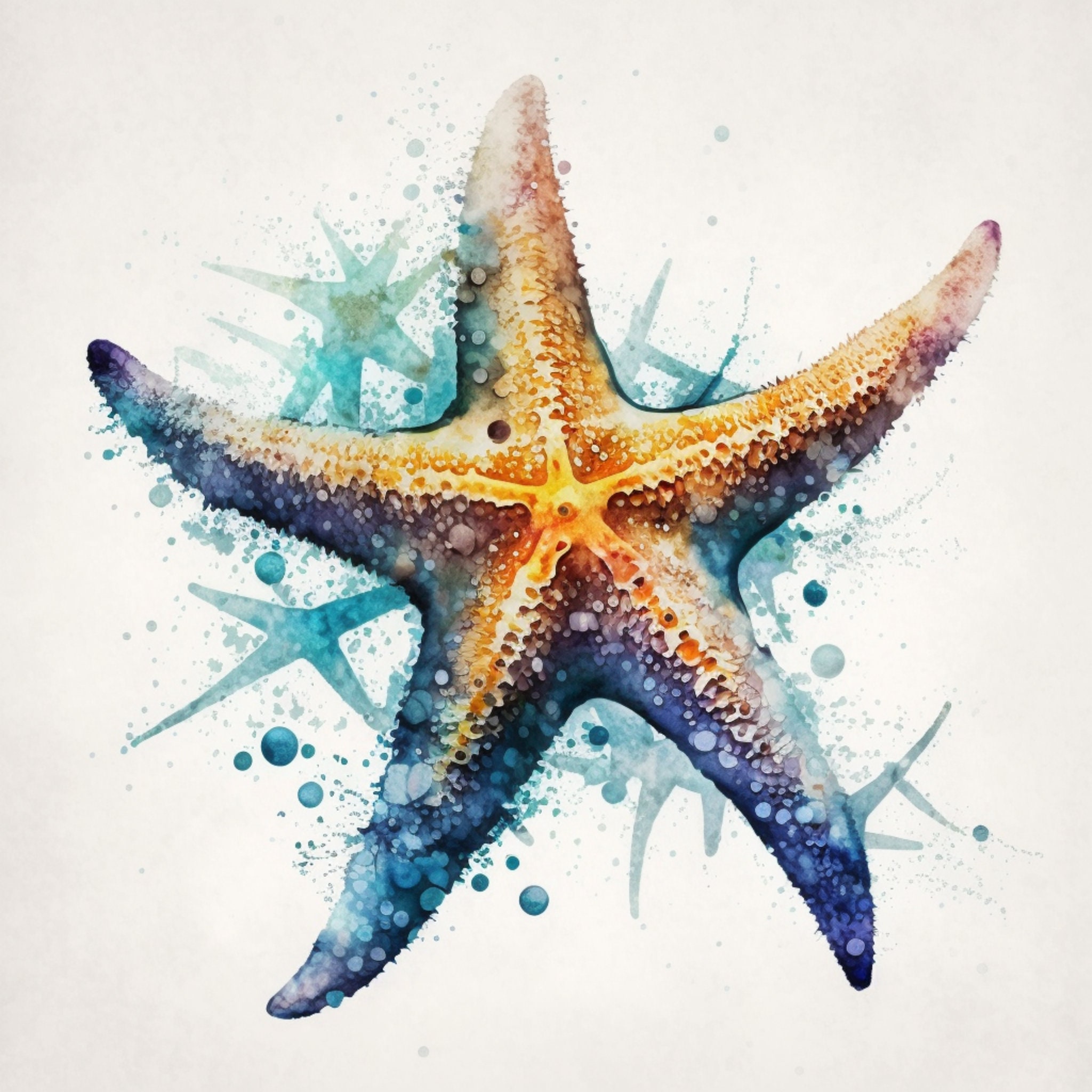 Starfish Watercolor Clipart Starfish Watercolor Starfish Clipart PNG ...