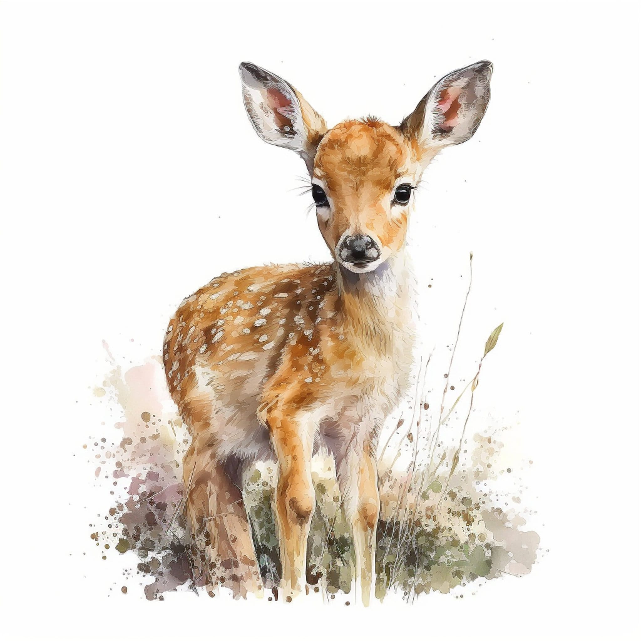 Baby Deer Baby Deer Clipart Baby Deer Watercolor Watercolor Woodland ...