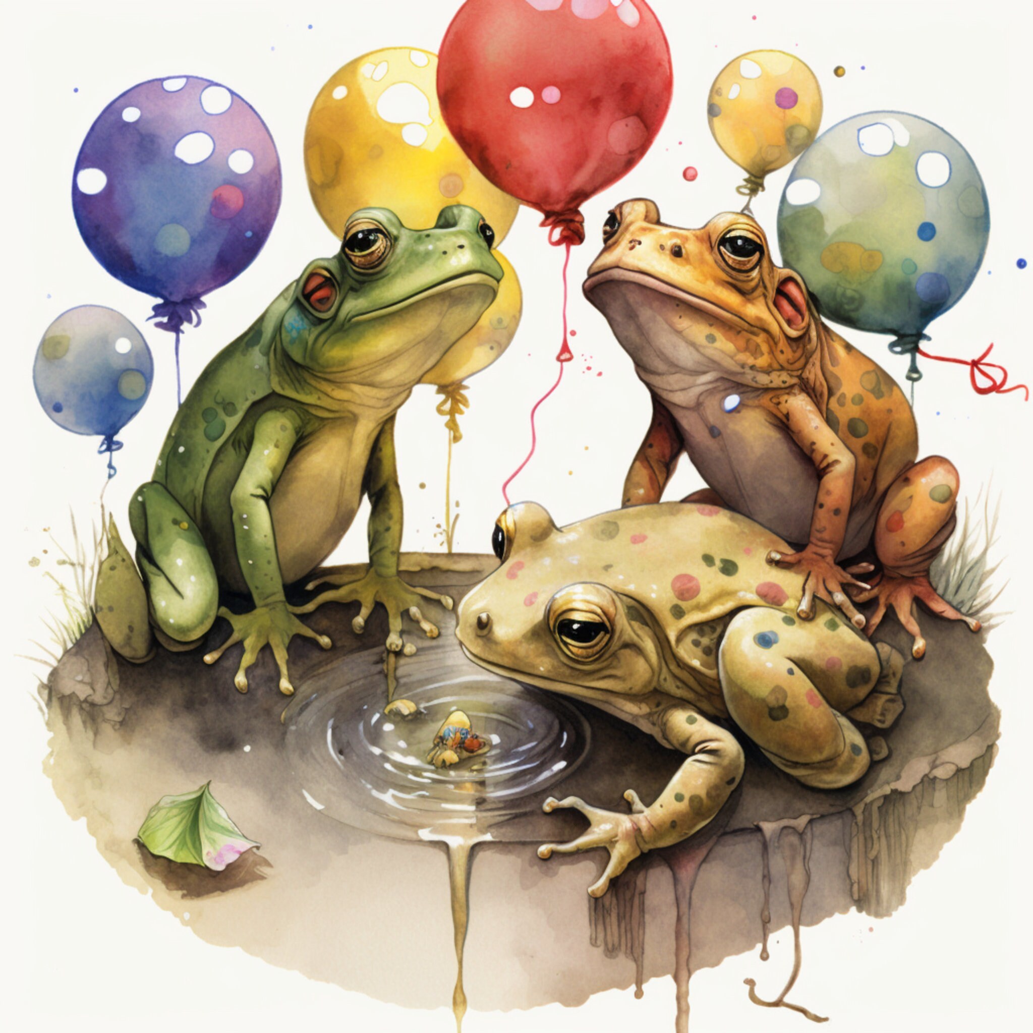 Frog Party Clipart 5 High Quality Pngs Digital Paper Crafting Digital ...