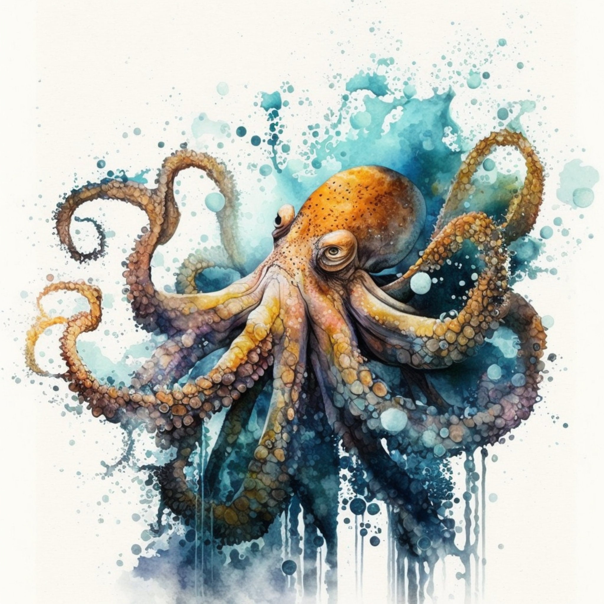 Octopus Watercolor Clipart Octopus Watercolor Octopus Clipart PNG ...