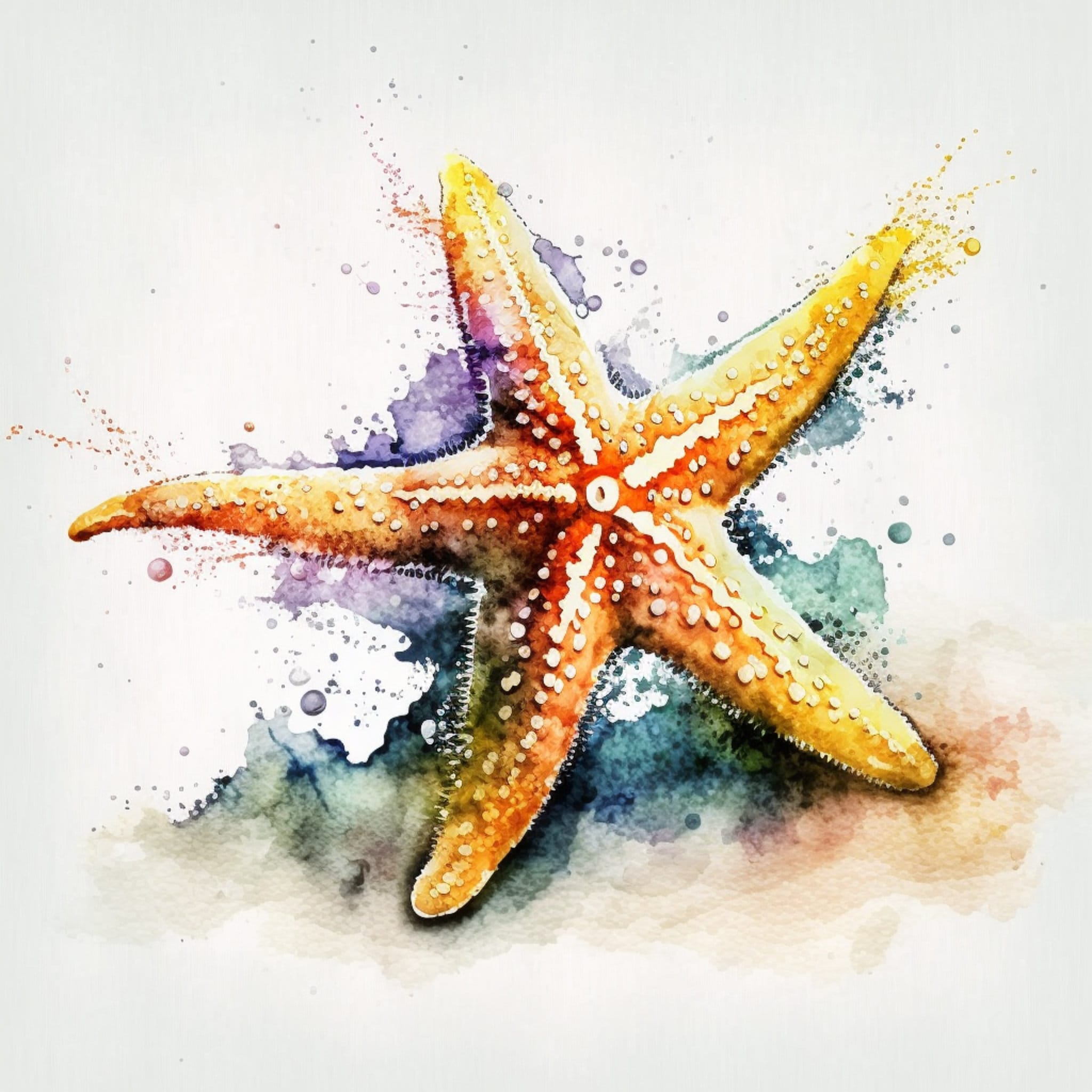 Starfish Watercolor Clipart Starfish Watercolor Starfish Clipart PNG ...