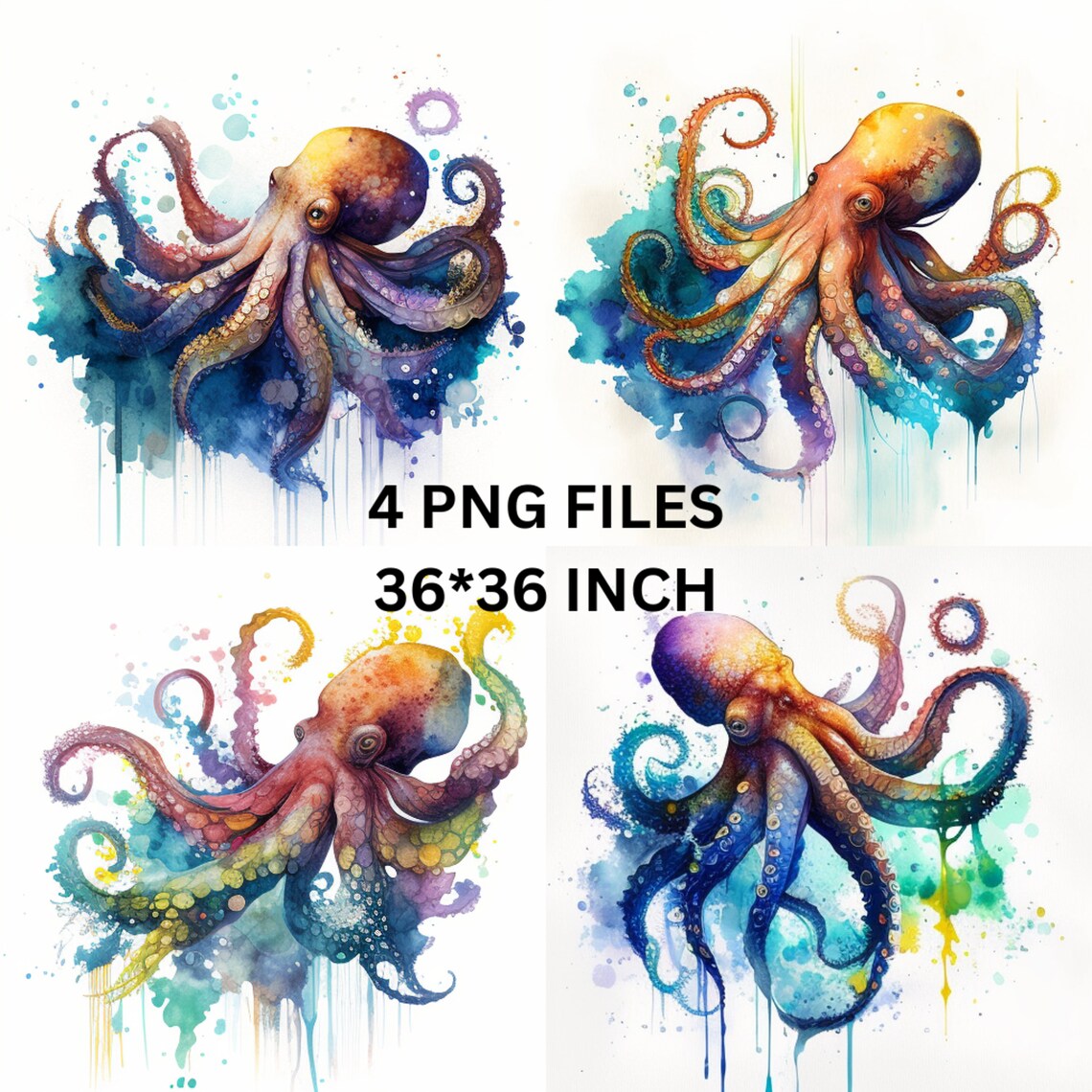 Octopus Watercolor Clipart, Octopus Watercolor, Octopus Clipart PNG ...