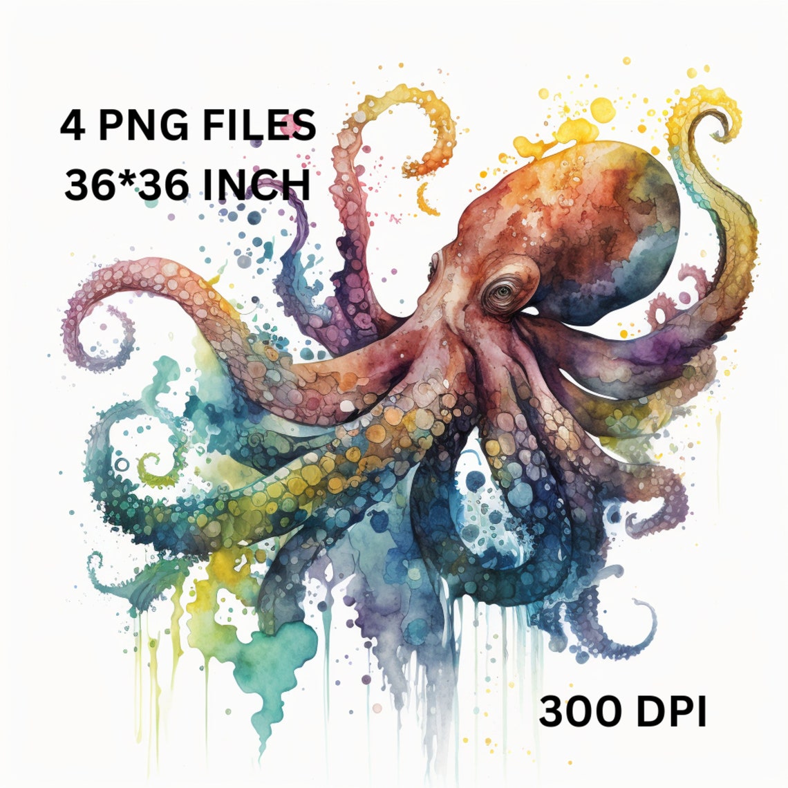 Octopus Watercolor Clipart, Octopus Watercolor, Octopus Clipart PNG ...