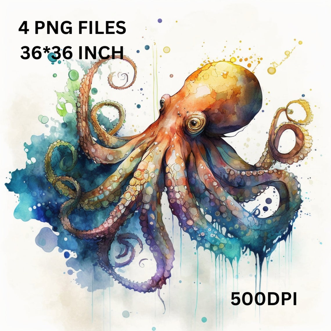Octopus Watercolor Clipart, Octopus Watercolor, Octopus Clipart PNG ...