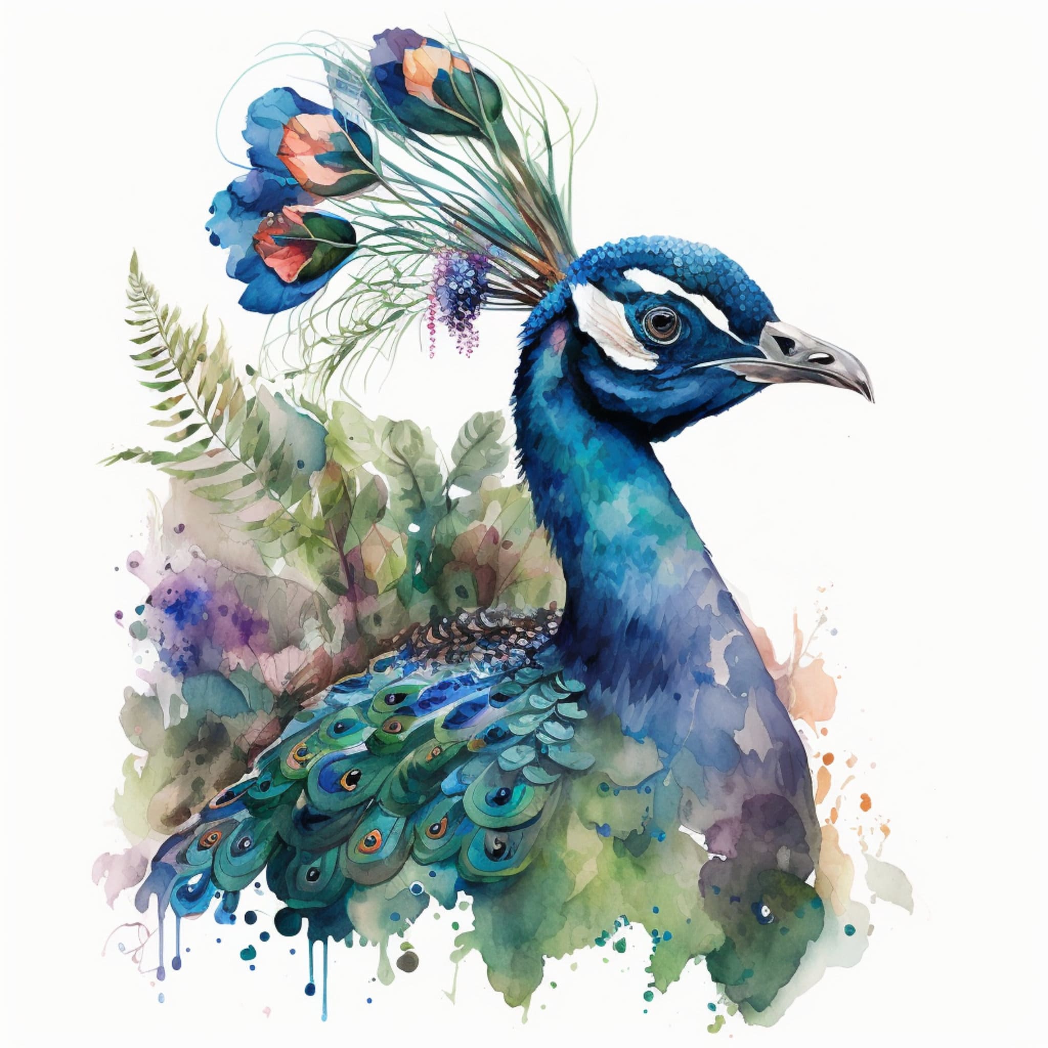 Pfau Clipart 5 Hochwertige PNGs Digital Paper Crafting Bekleidung ...