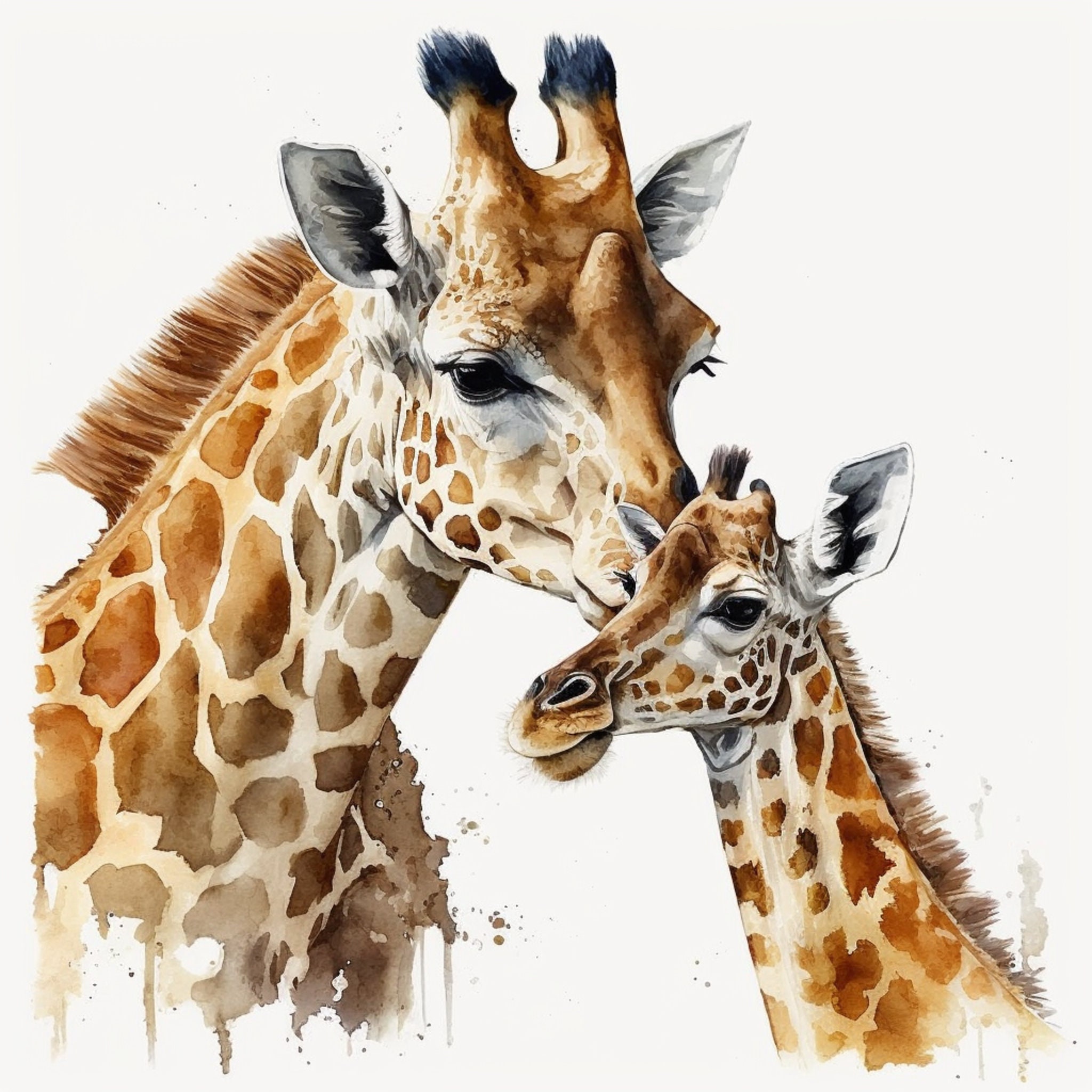 Mom and Baby Giraffe Clipart 5 High Quality Pngs Digital Crafting ...