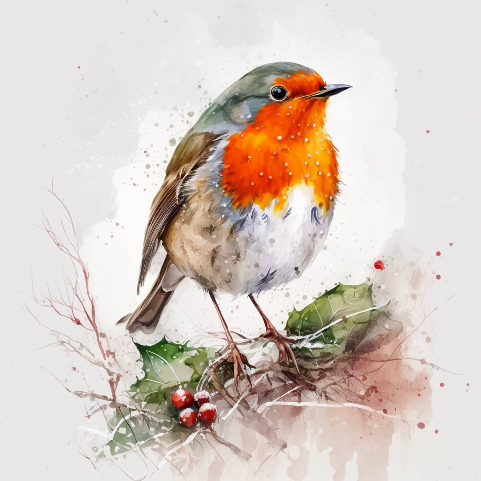 Christmas Robin Clipart 5 High Quality Pngs Digital Paper Crafting ...