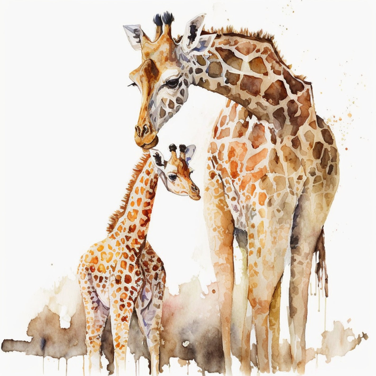 Mom and Baby Giraffe Clipart 5 High Quality Pngs Digital Crafting ...