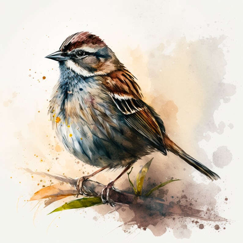 Sparrow Watercolor Clipart 5 High Quality Pngs Digital Paper Crafting ...
