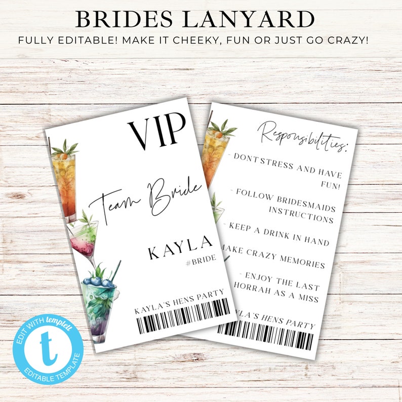 Hen Party VIP Lanyard Passes I Hen Party VIP Card I Hen Fest Party ...