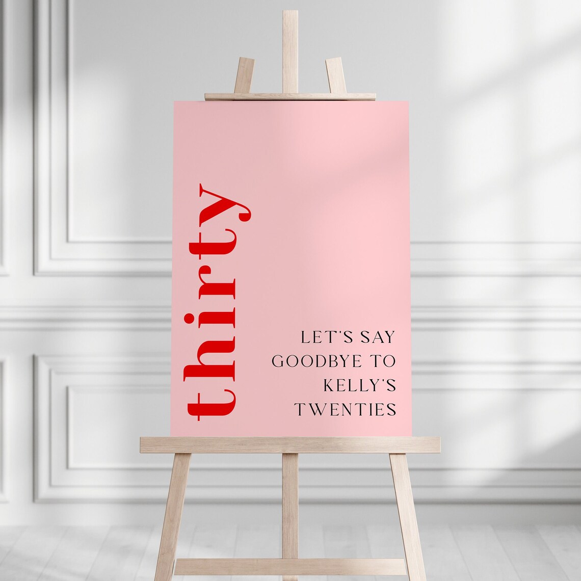 Pink and Red Welcome Sign Modern 30th Birthday Party Poster - Etsy