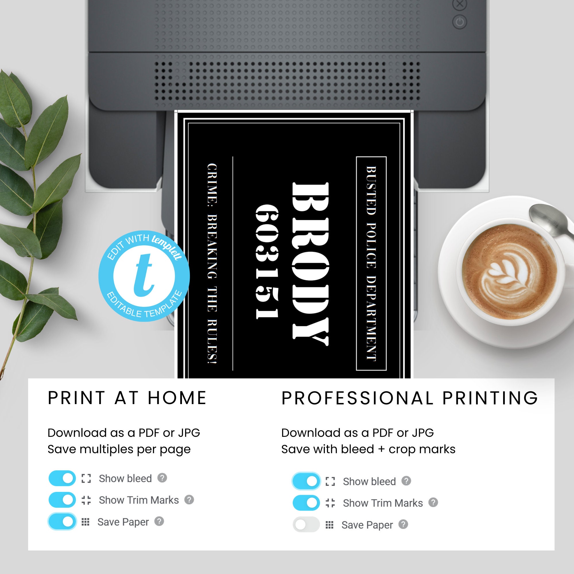 Photo Booth Background Prop | Mugshot Backdrop Sign | Kids Cops and ...