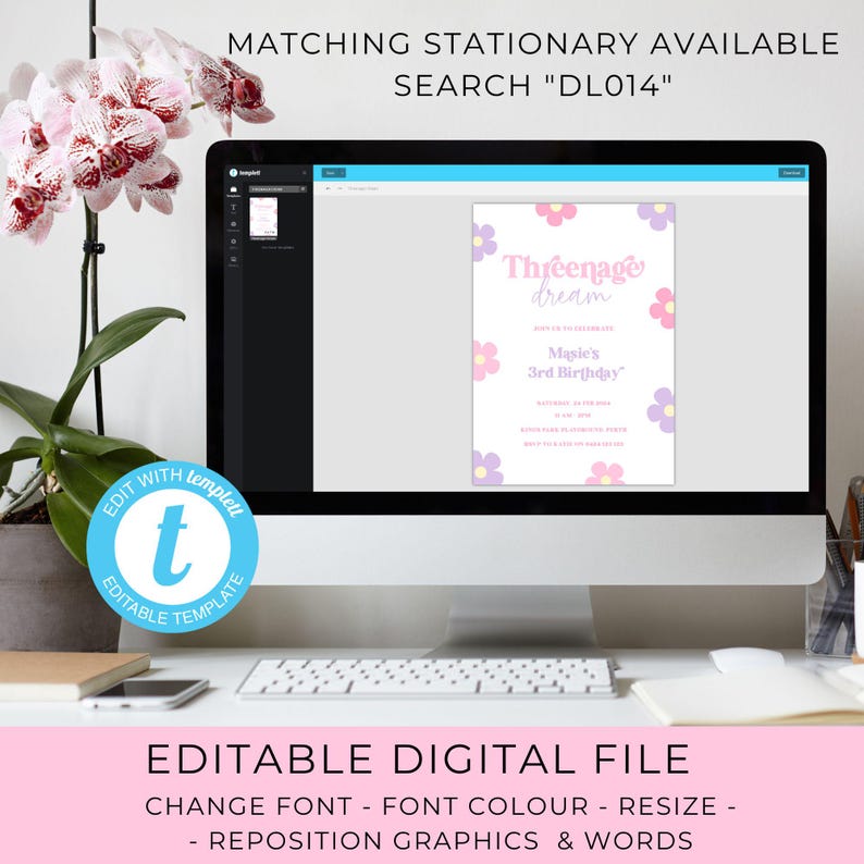 Threenager Dream Birthday Welcome Sign | Cute Daisy Party Decor | Girls ...