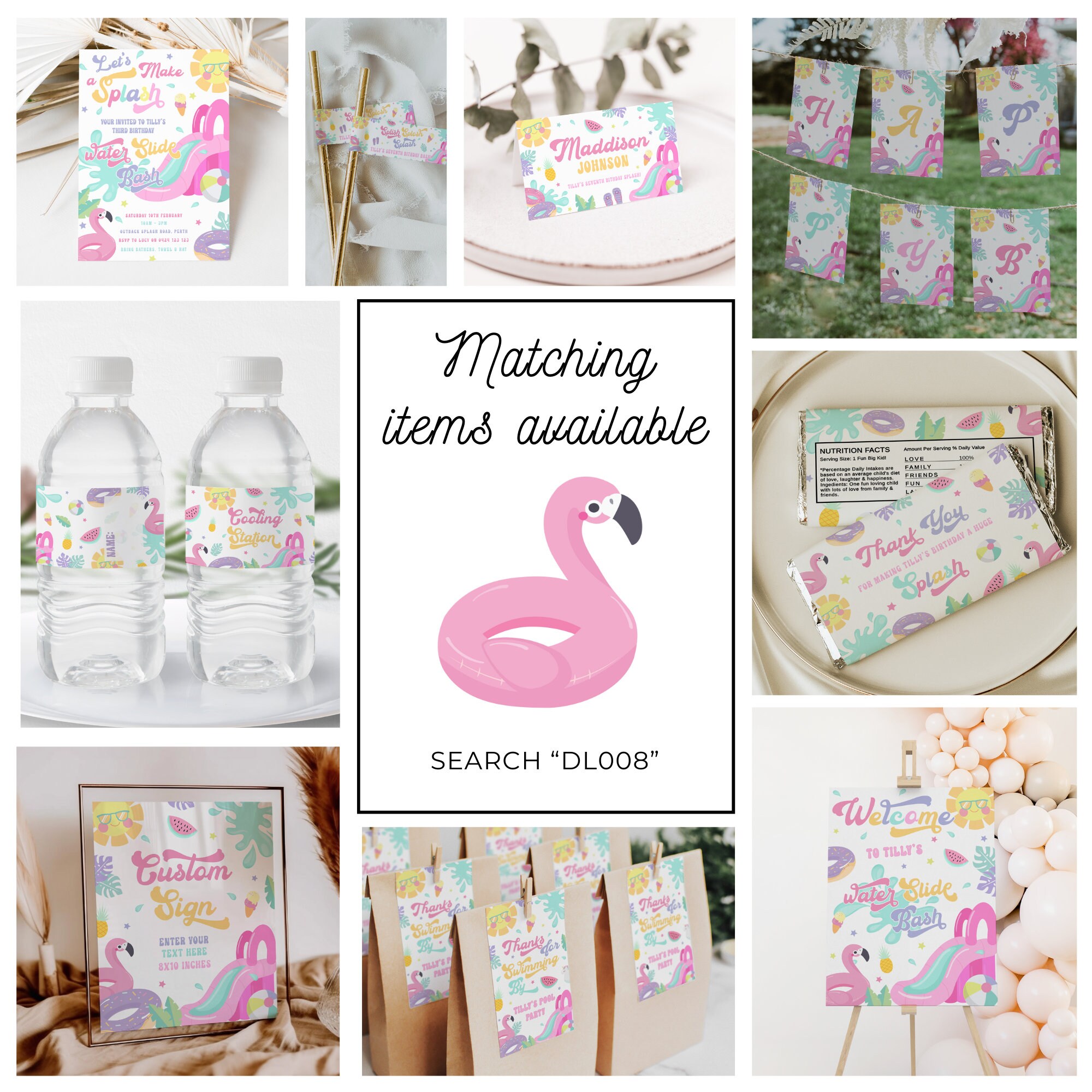 Water Balloon Station Sign Tropical Kids Water Bomb Printable Girls ...