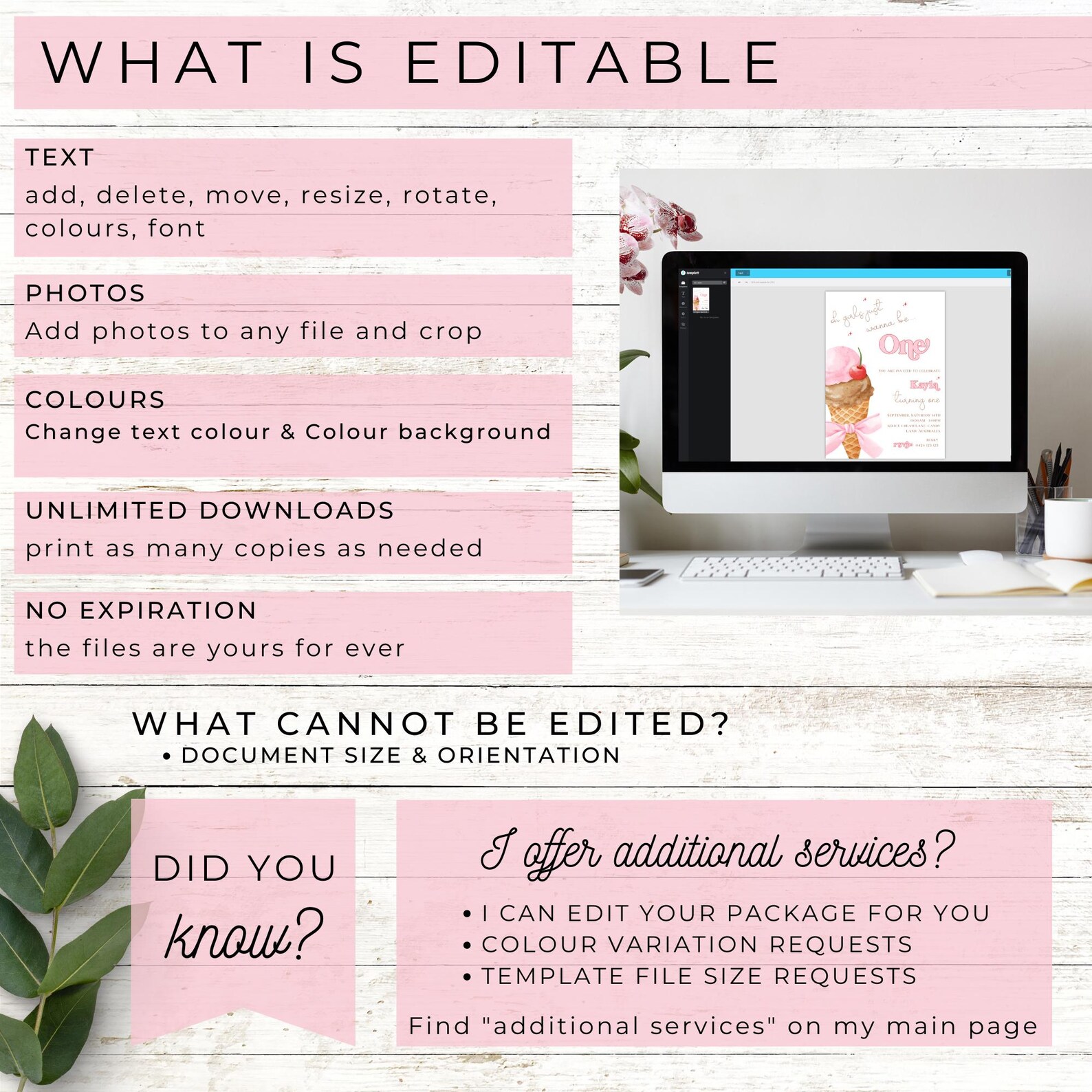 Pastel Ice Cream Party Table Sign | Sundae Dessert Bar Template ...