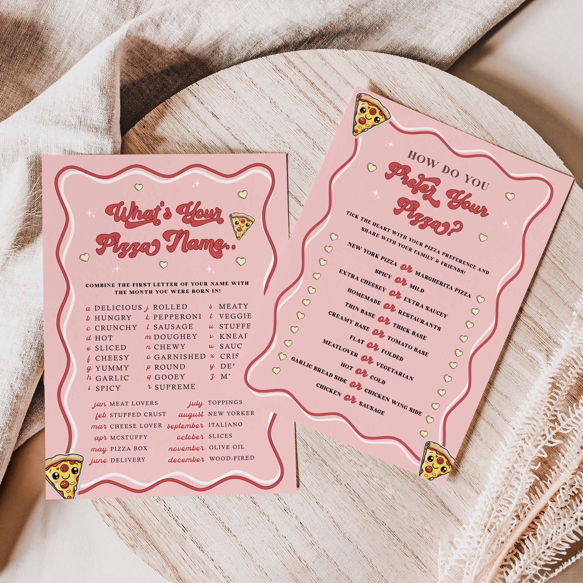Pizza Party Games Bundle | Pizza Night Printable | Retro Girl Birthday ...