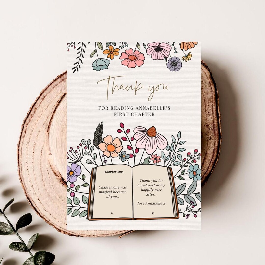 Story Book Thank You Card | Editable Template | First Chapter ...