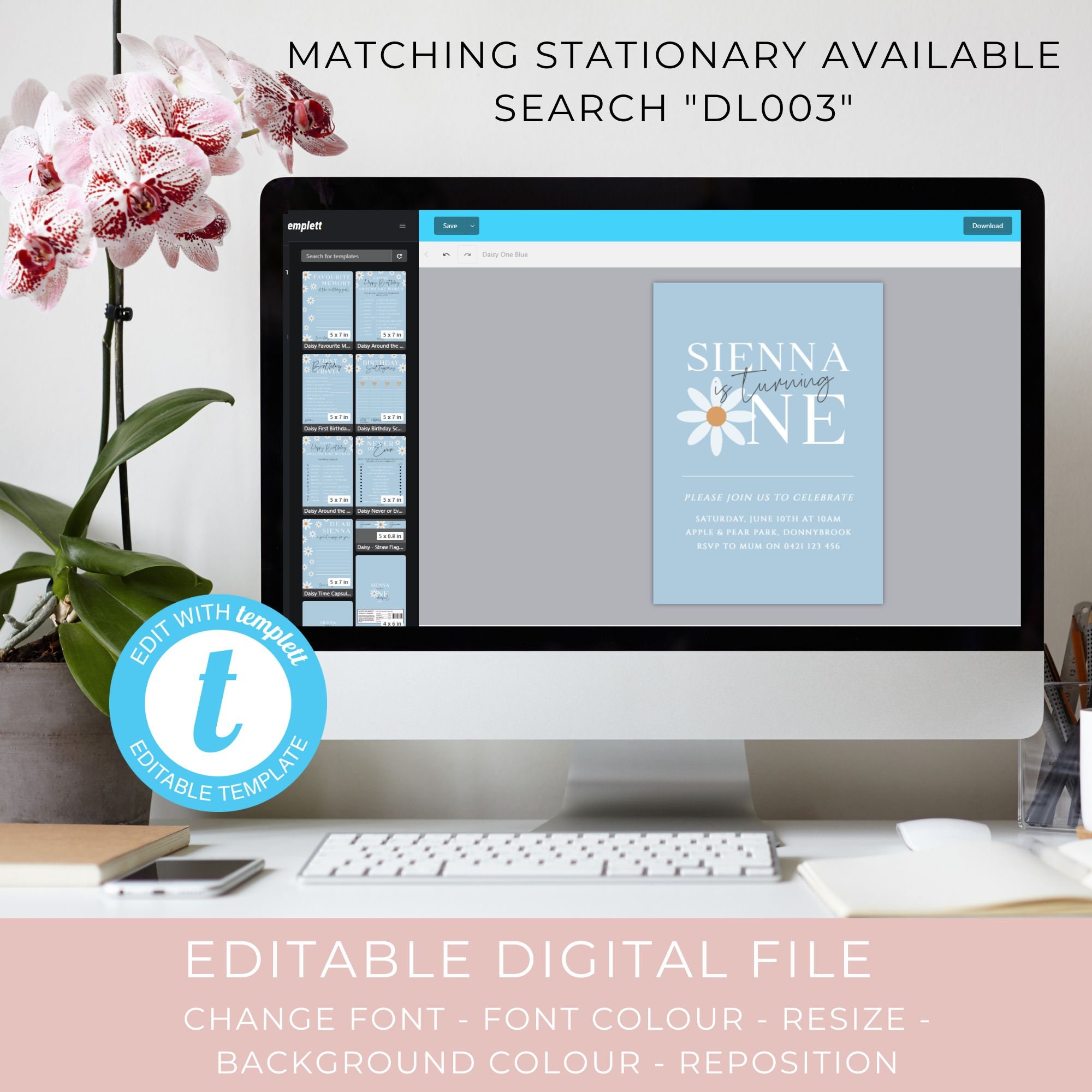 Daisy Birthday Printable Bunting I Floral Party Theme Décor I Lilac ...