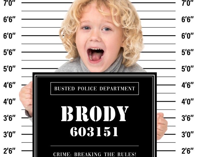 DIY Mugshot Sign, Editable Mugshot Sign Board, Police Party, Photo ...
