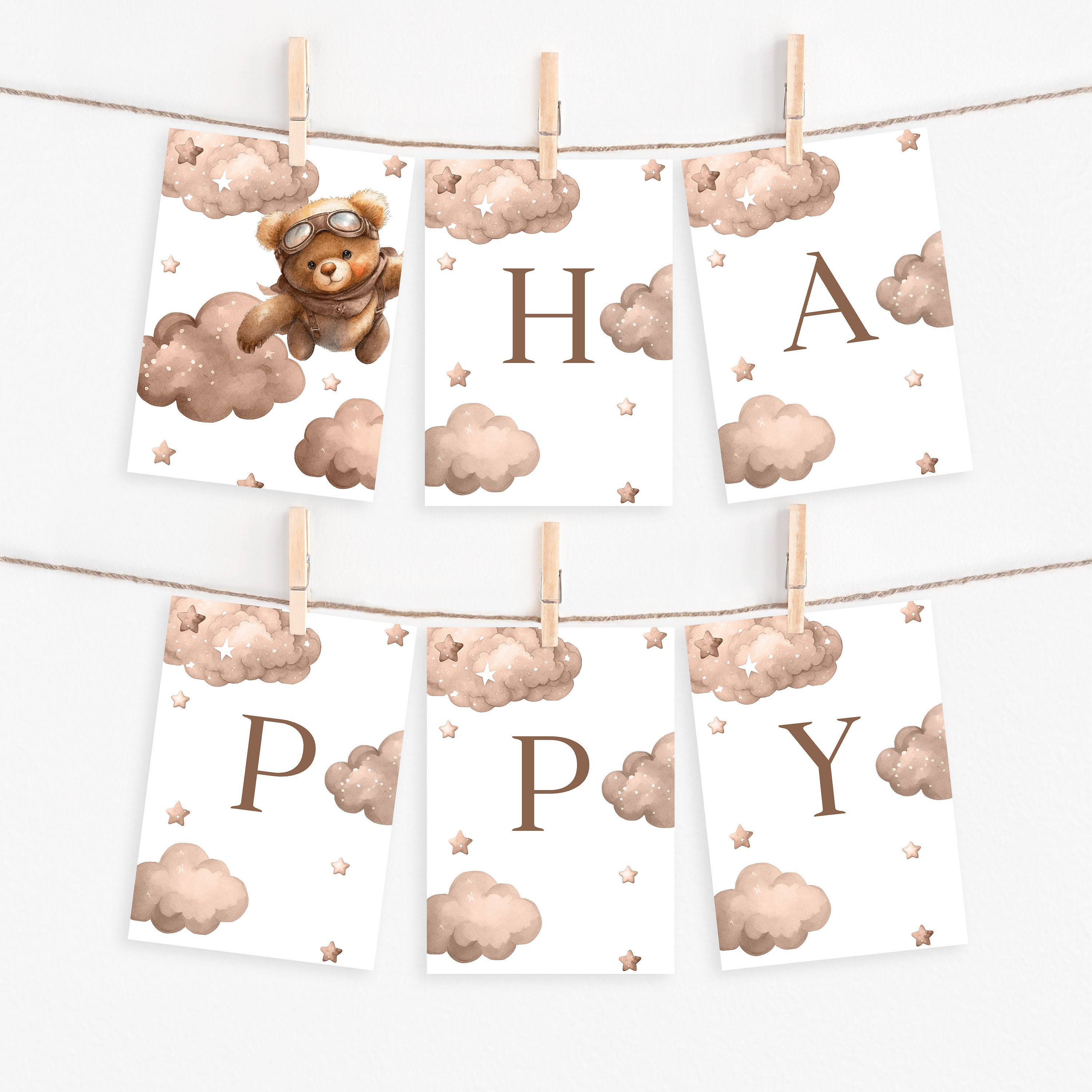 Personalized Teddy Bear Happy Birthday Banner I Beary First Birthday ...