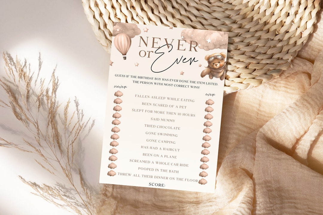 Never or Ever Birthday Game | 1st Birthday Party Games | Gender Neutral ...