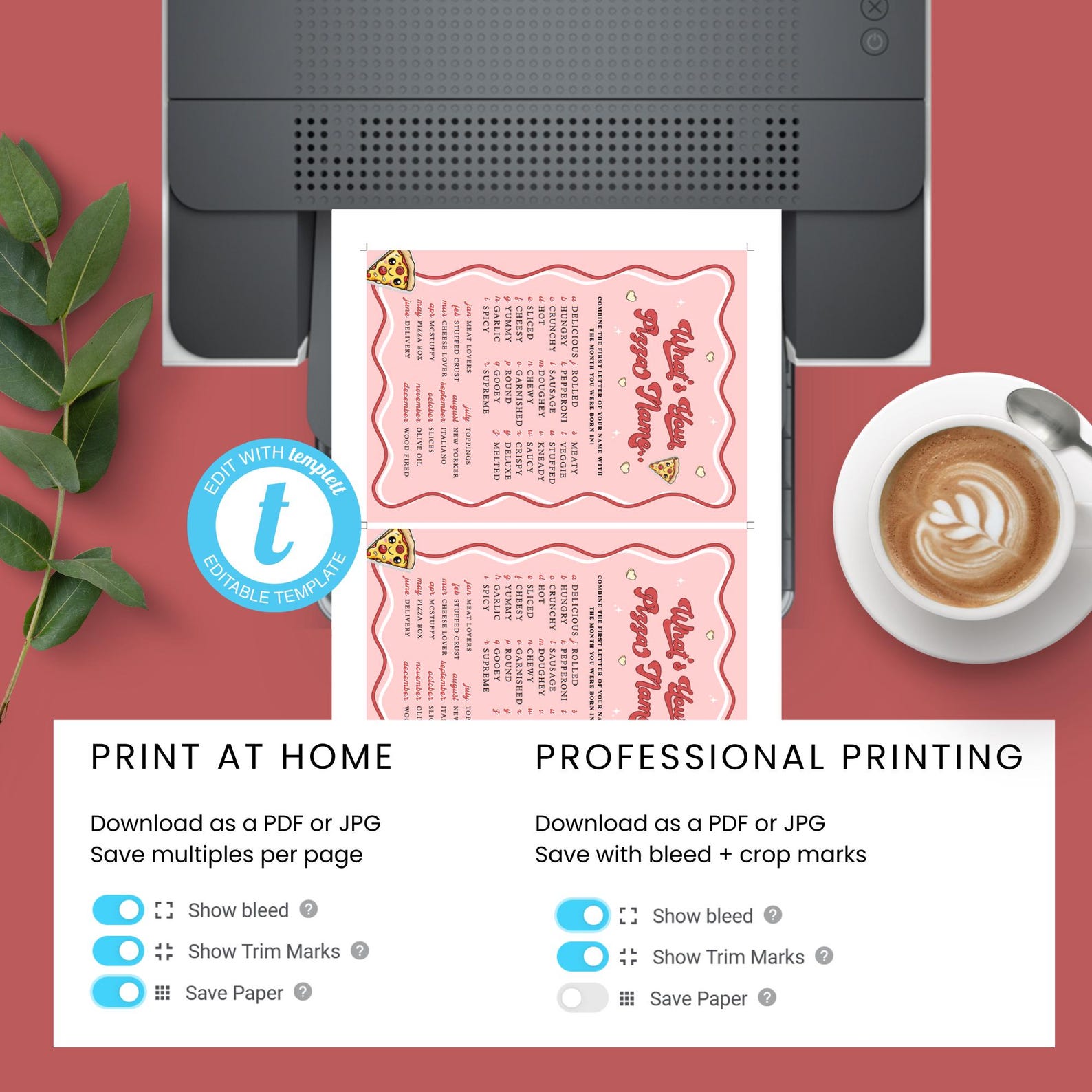 Pizza Party Games Bundle | Pizza Night Printable | Retro Girl Birthday ...