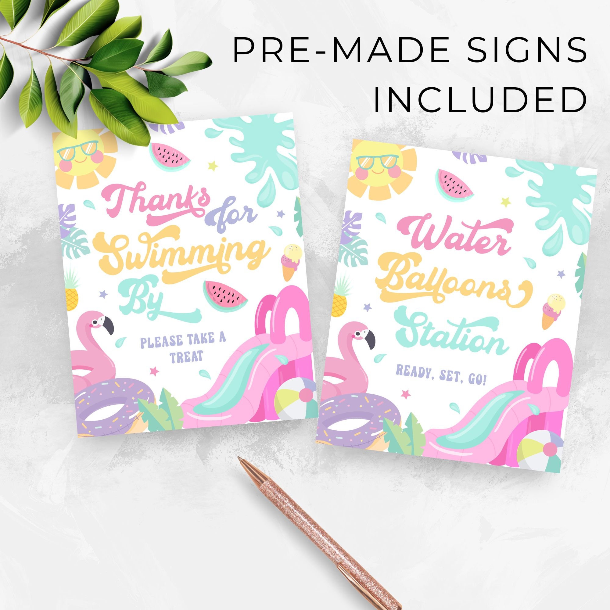 Water Balloon Station Sign | Tropical Kids Water Bomb Printable | Girls ...