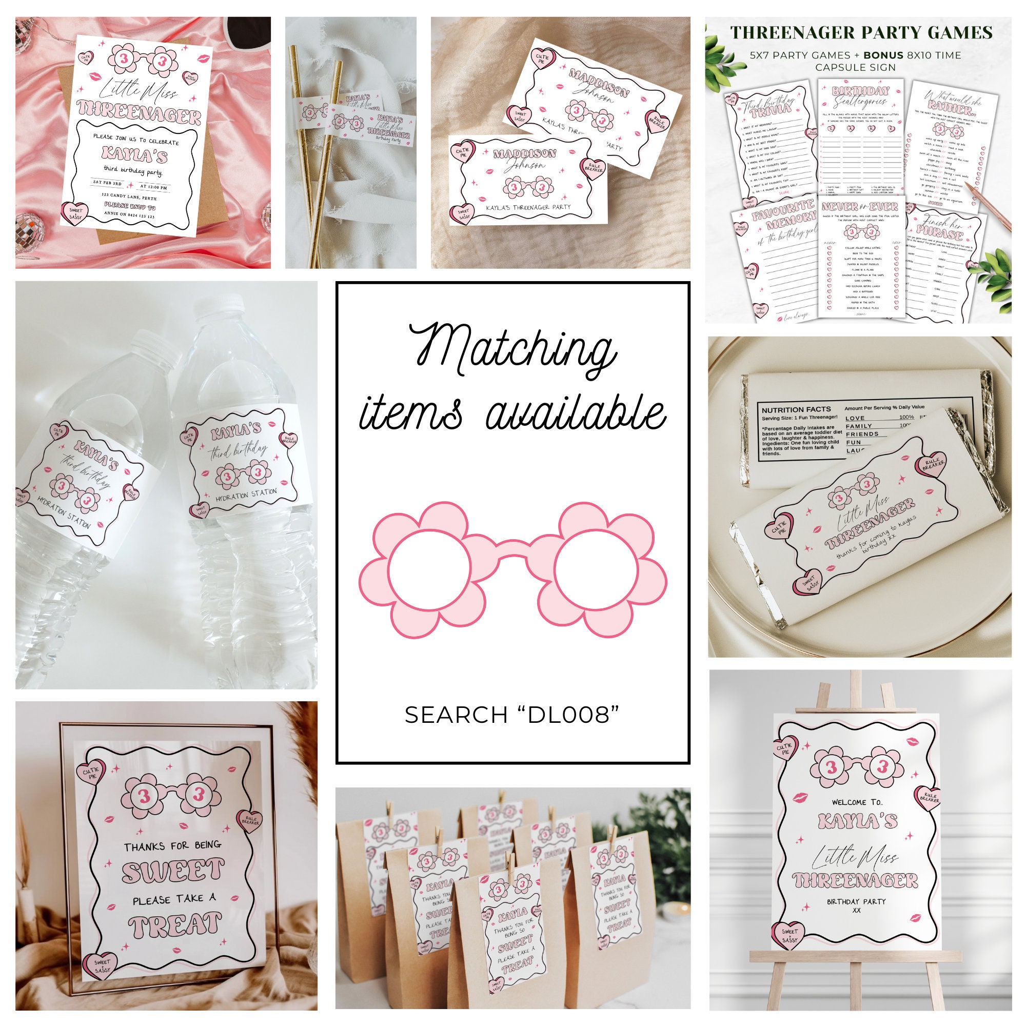 Thank You Treat Bag Topper Template | Little Miss Threenager Party ...