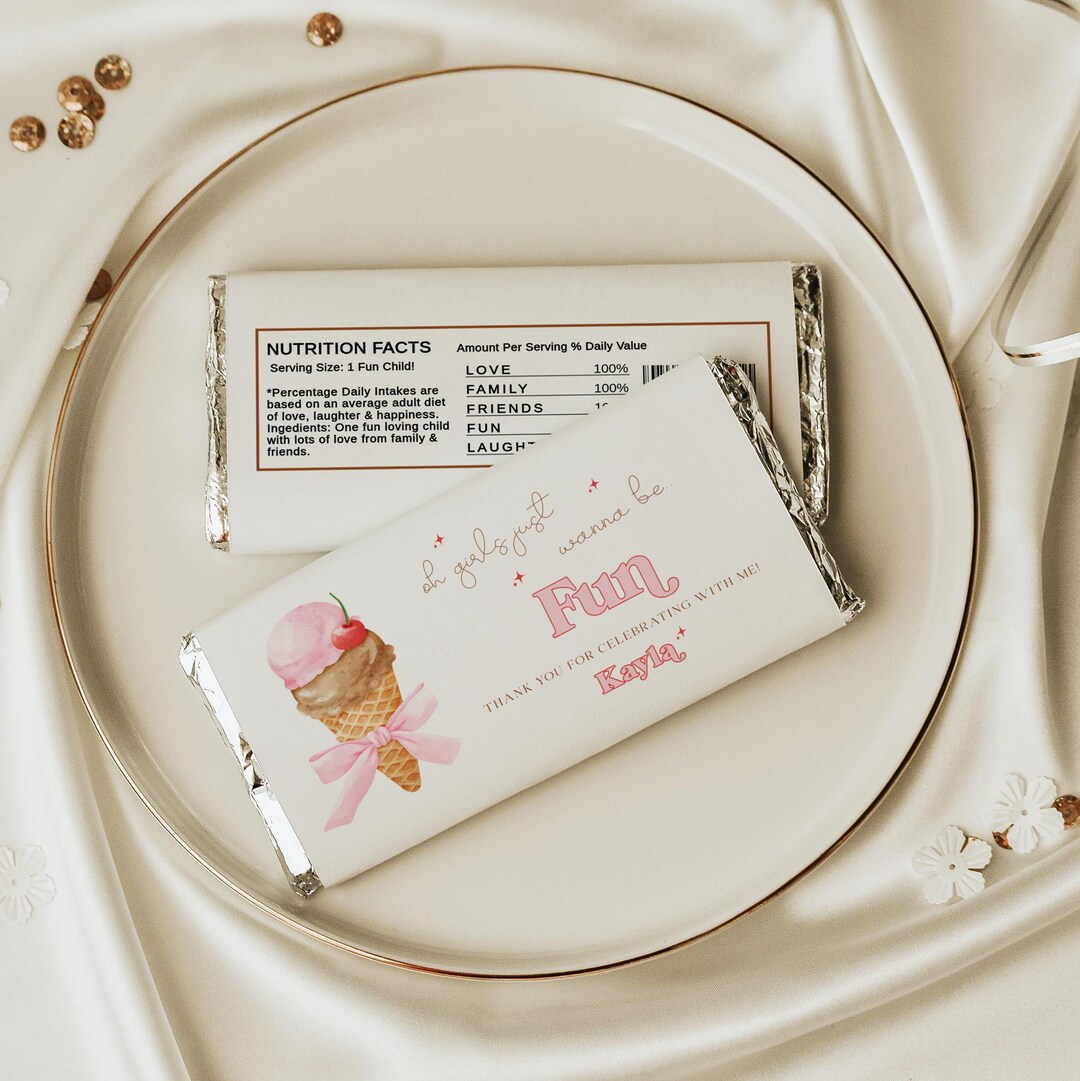Ice Cream Chocolate Bar Wrapper | Pastel Candy Bar Label | Aldi Hershey ...