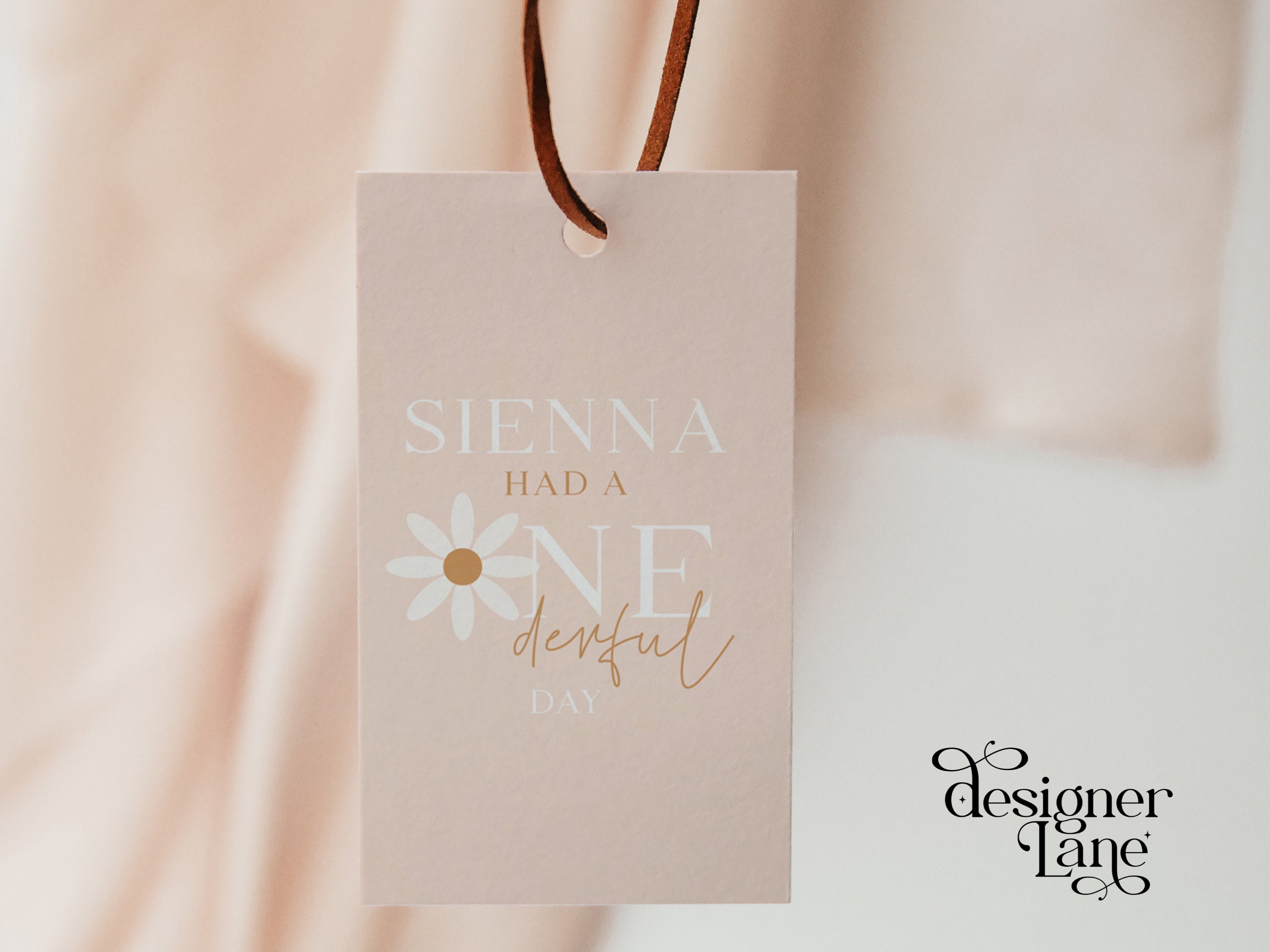 Daisy Party Favour Tag Flower Thank You Gift Tag Editable Template ...