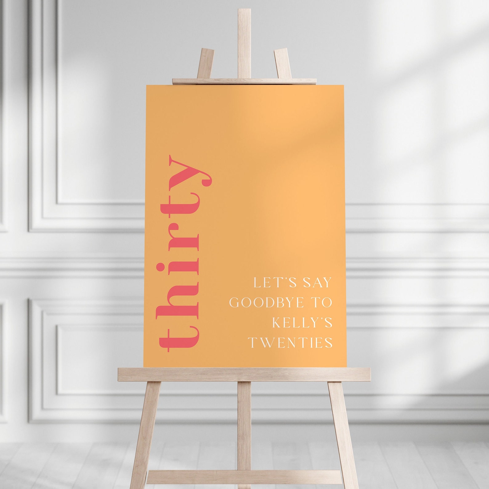 30th Birthday Welcome Sign | Modern Pink and Orange Welcome Sign | 30th ...